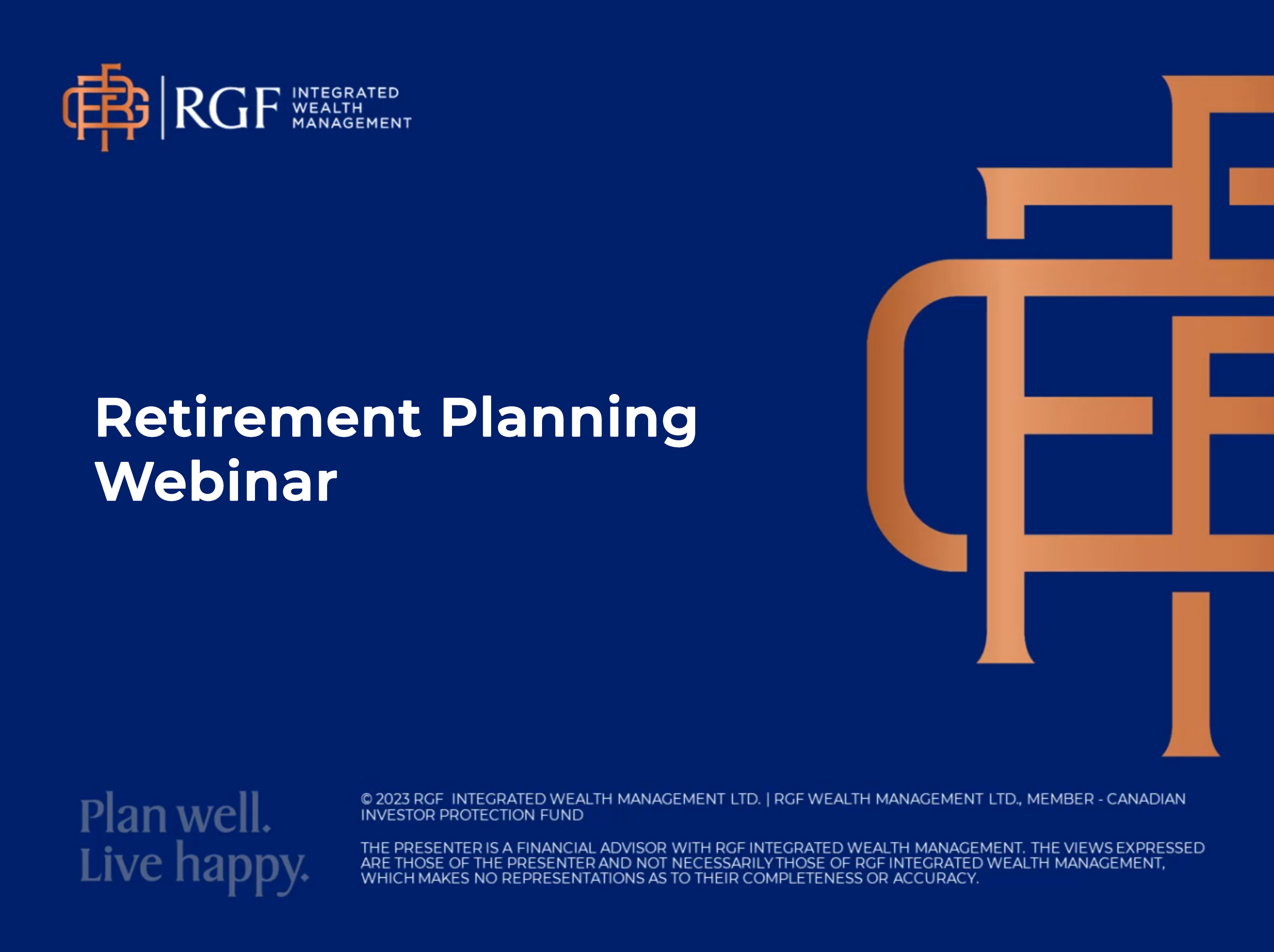 Key Retirement Questions Webinar - RGF Integrated Wealth Management